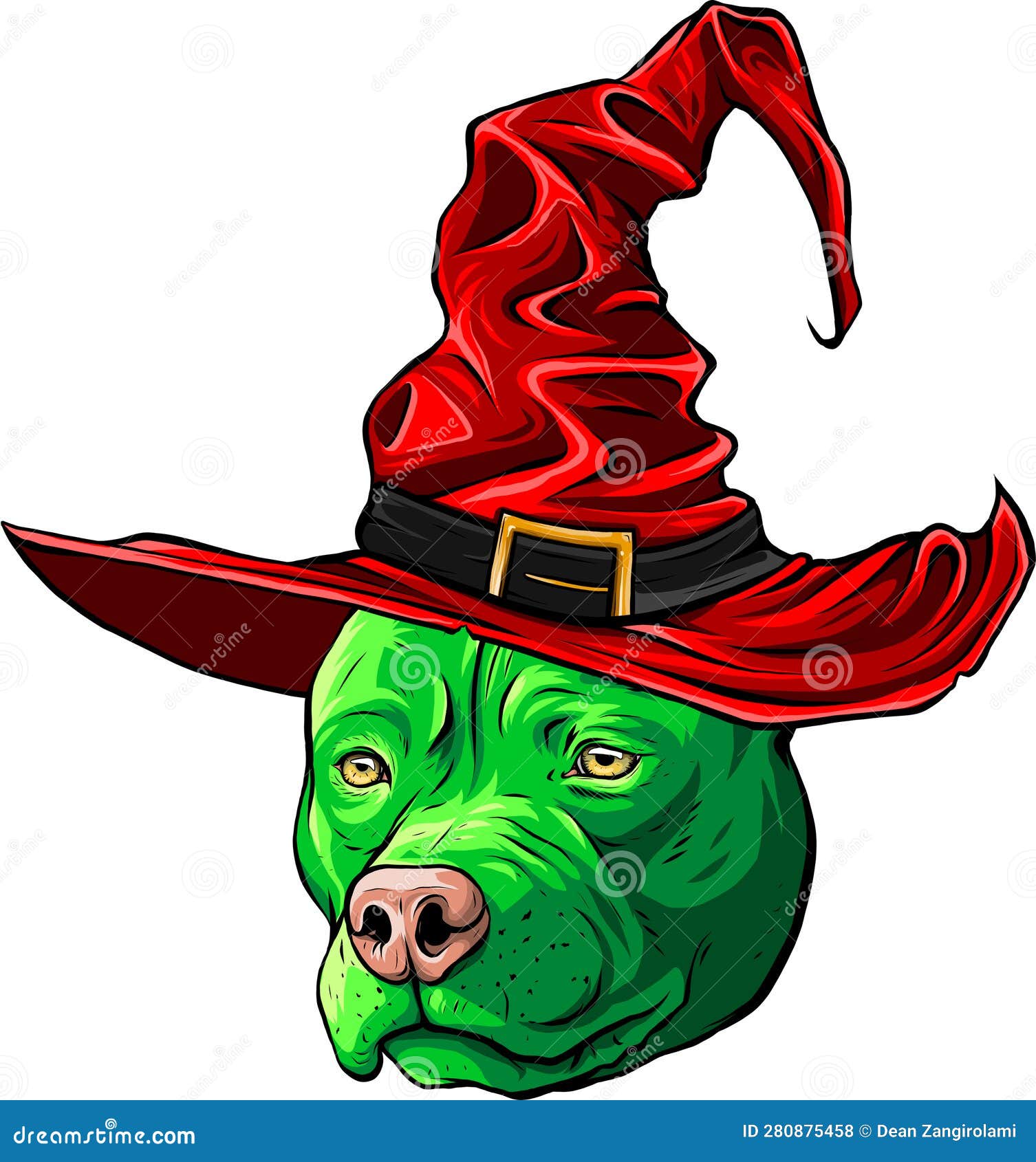 Cute Dog Use Hat Wizard Mascot Design Stock Vector - Illustration of ...