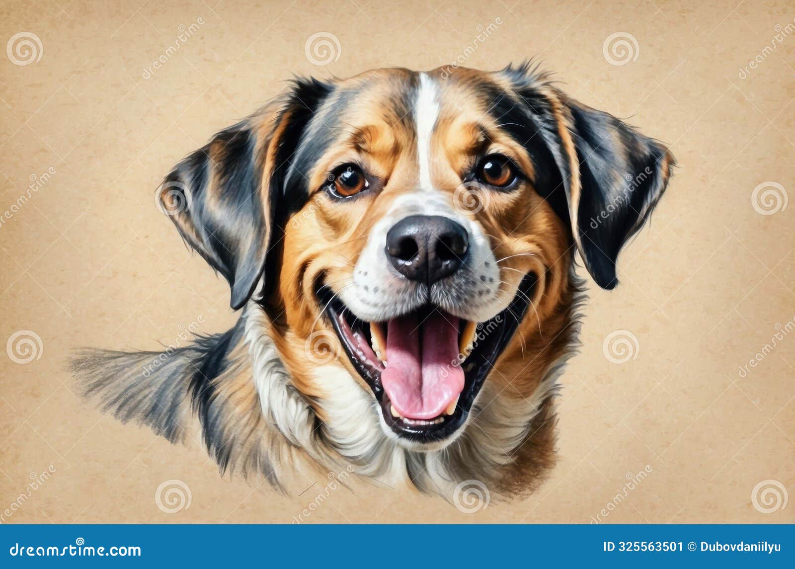 Cute Doggie Drawing Background Close-up Stock Illustration ...