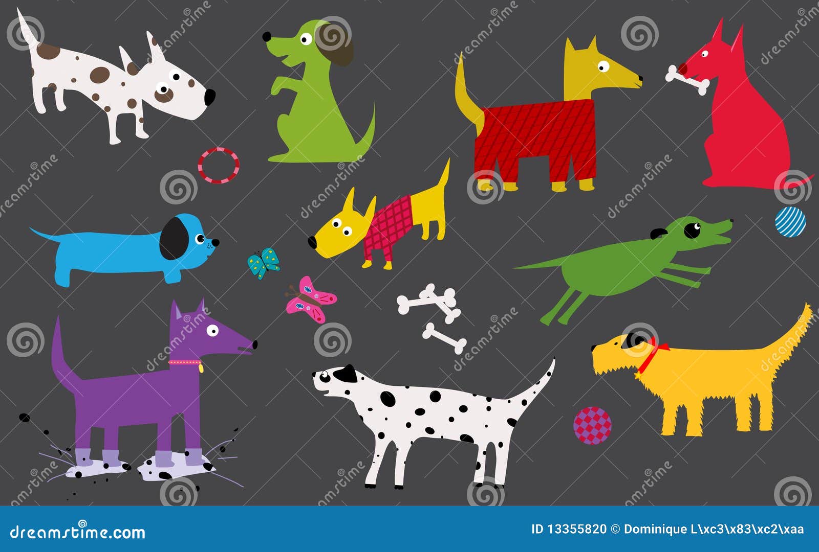 Cute dogs characters stock vector. Illustration of bulldog - 13355820