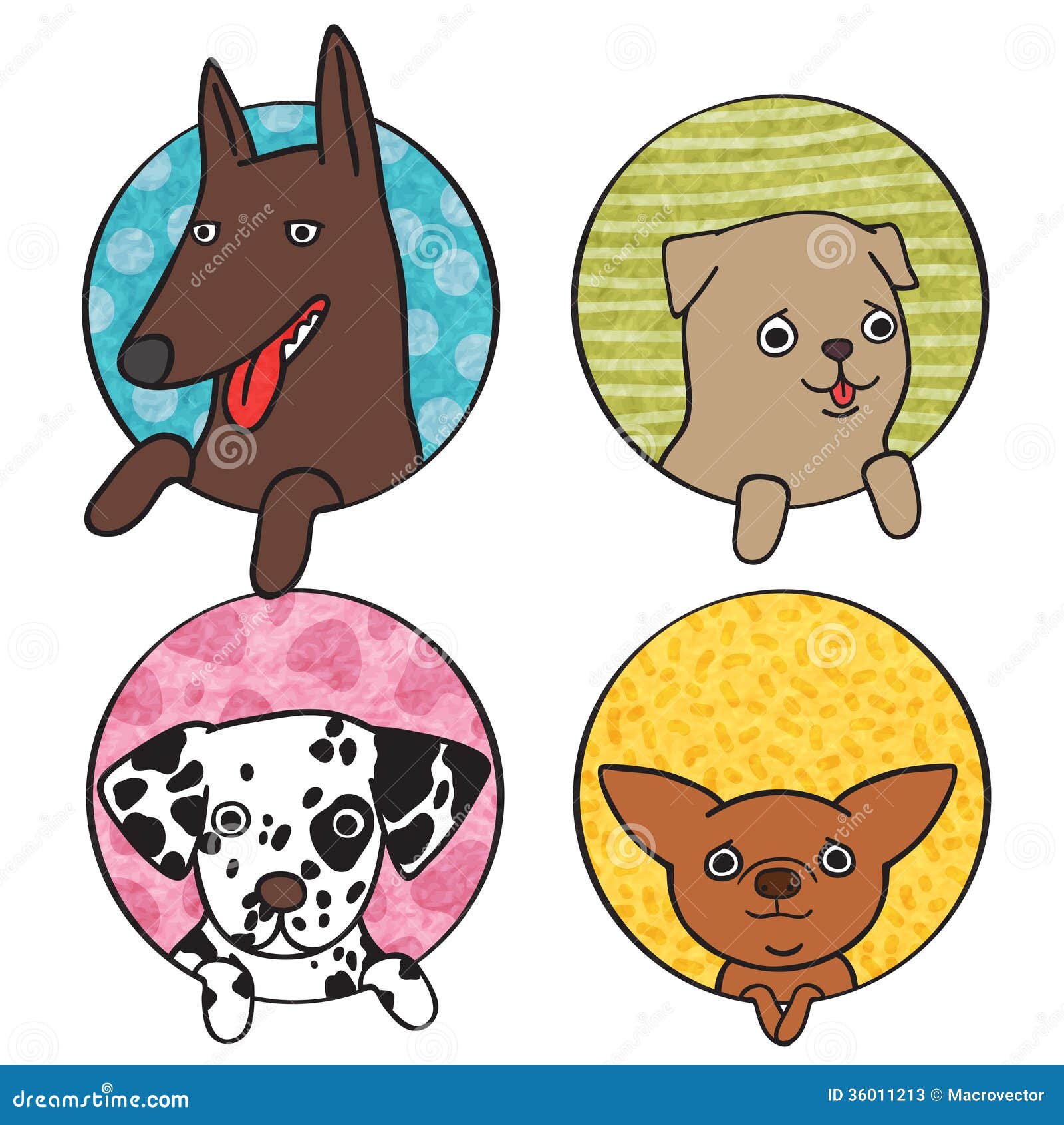 Cute Dogs Icon Set Cartoon Vector | CartoonDealer.com #36011213