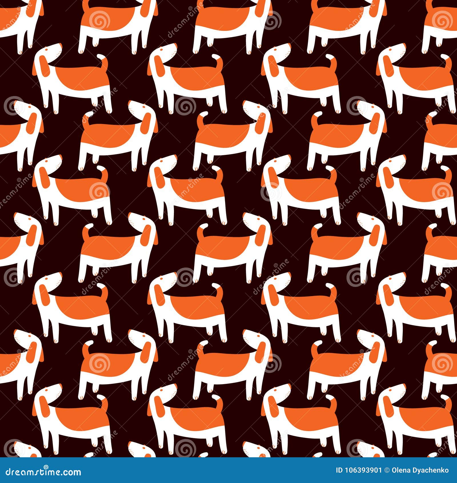 Cute Dogs Seamless Pattern. Background with Pets Character in Do Stock ...
