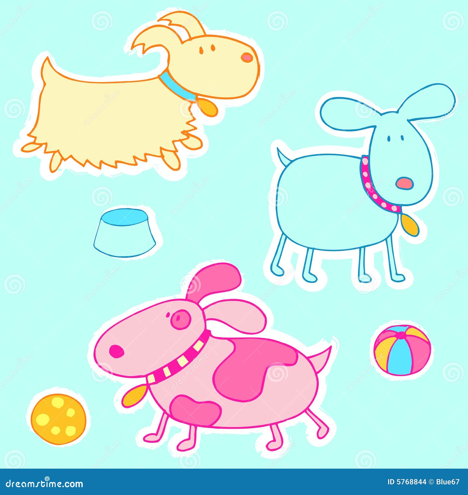 Cute Dogs Vector Illustration Stock Vector - Illustration of clip ...