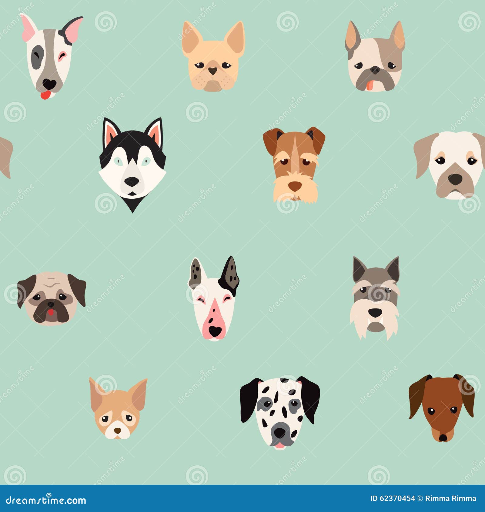 Cute dogs vector pattern stock vector. Illustration of breed - 62370454
