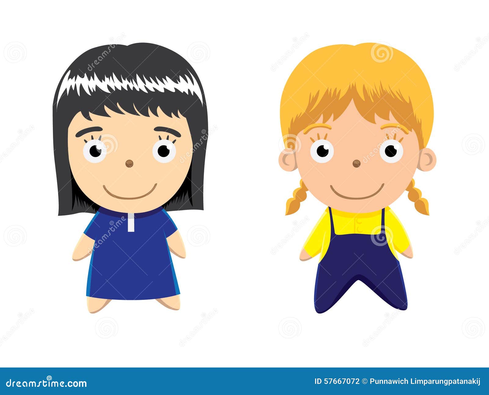 Cute Doll Girl Vector Illustration Stock Vector - Illustration of play ...