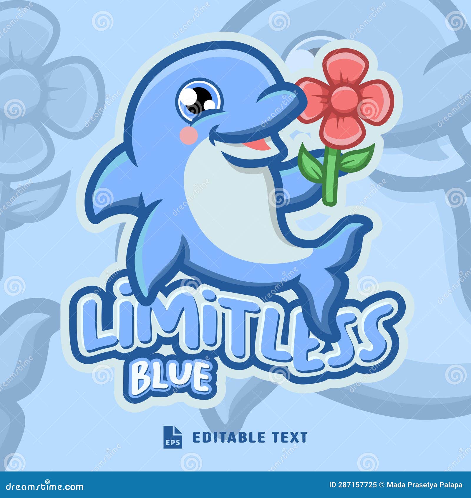 Cute Dolphins Logo Cartoon Character Stock Vector - Illustration of ...