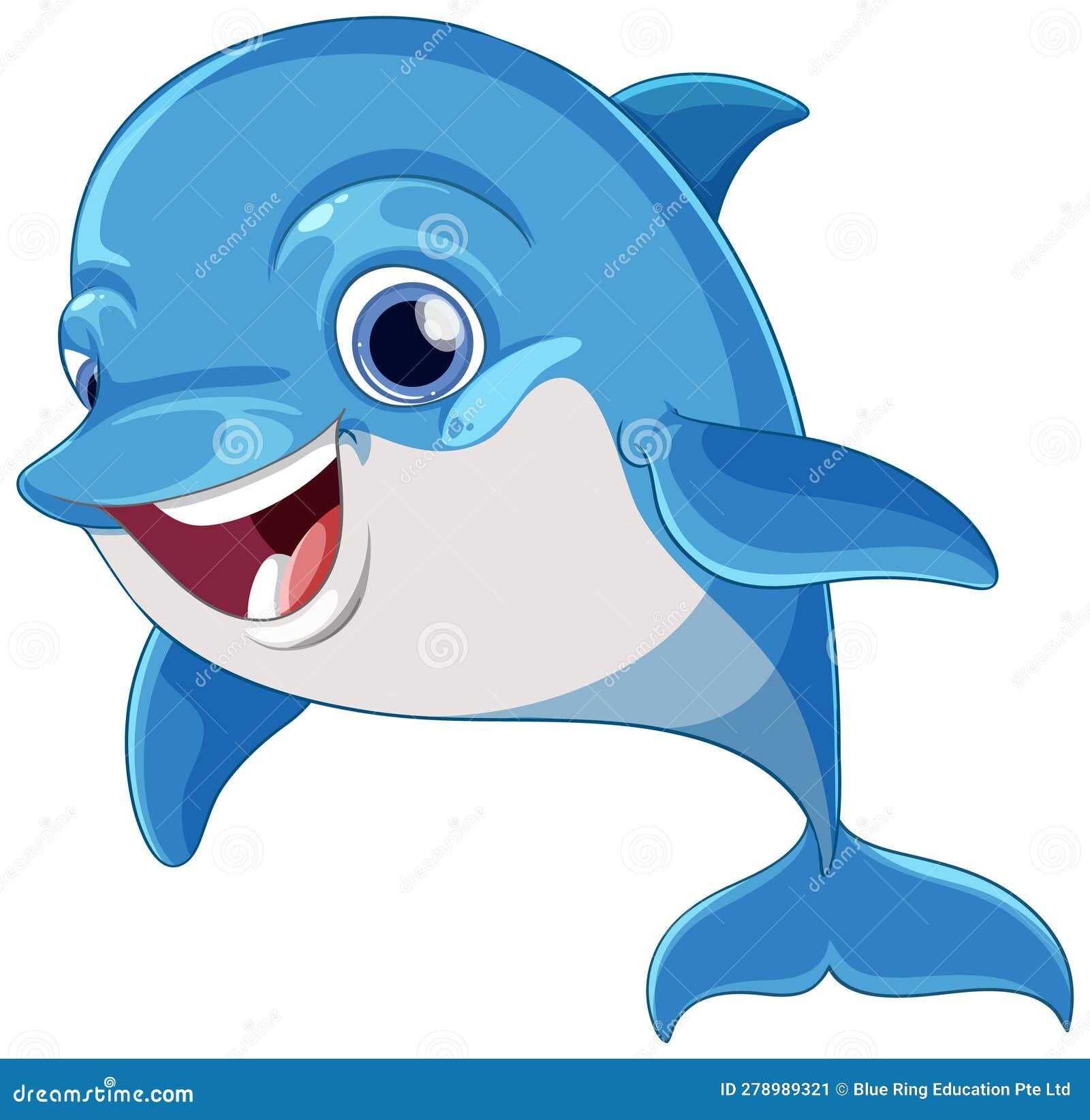 Cute Dolphin Cartoon Character Stock Vector - Illustration of artistic ...