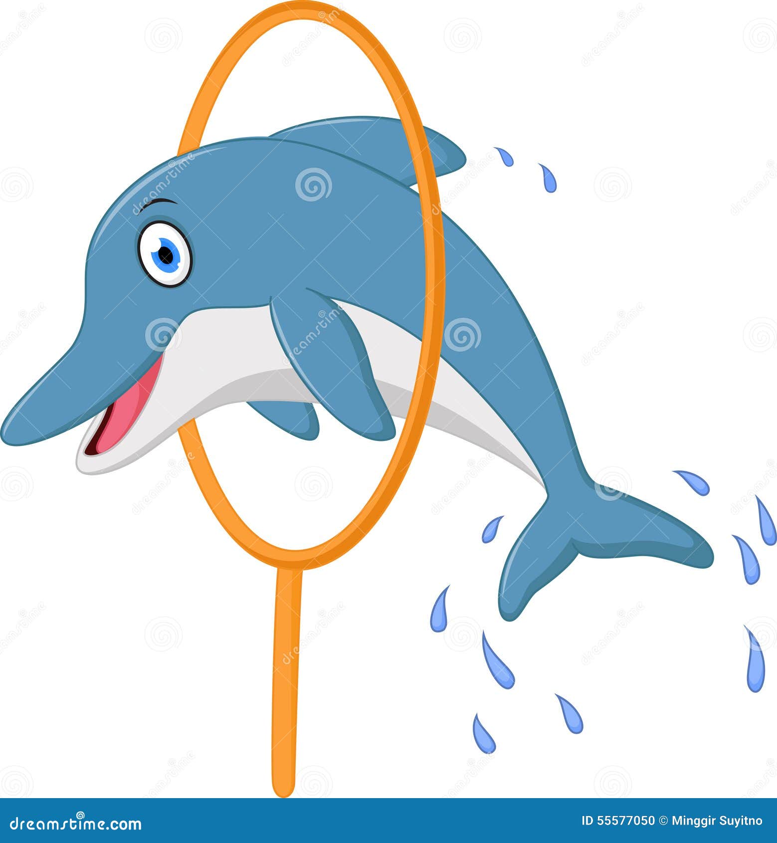 Cute Dolphin Cartoon Jumping Stock Vector - Illustration of ...