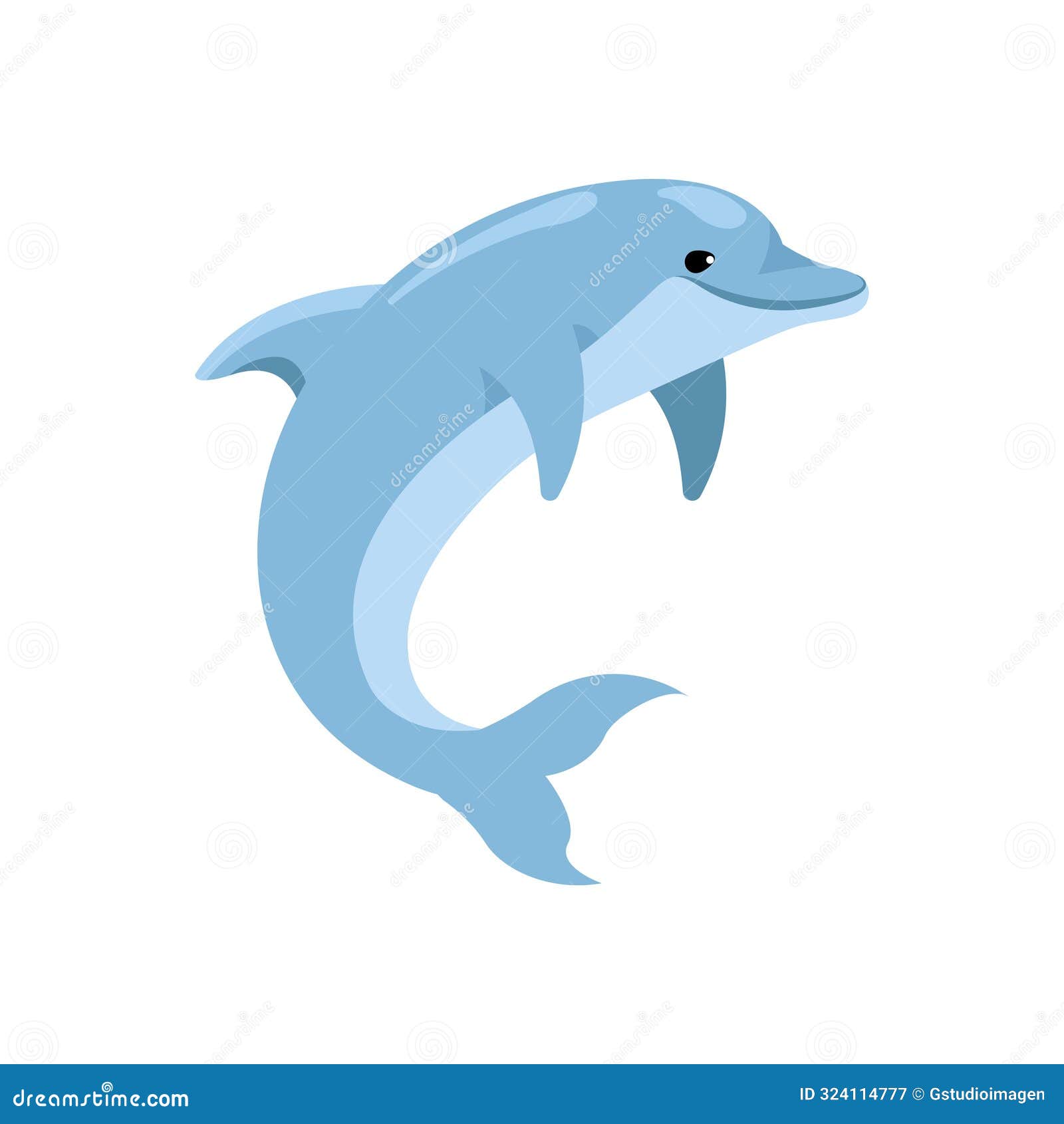 Cute Dolphin Cartoon Jumping Stock Illustration - Illustration of blue ...