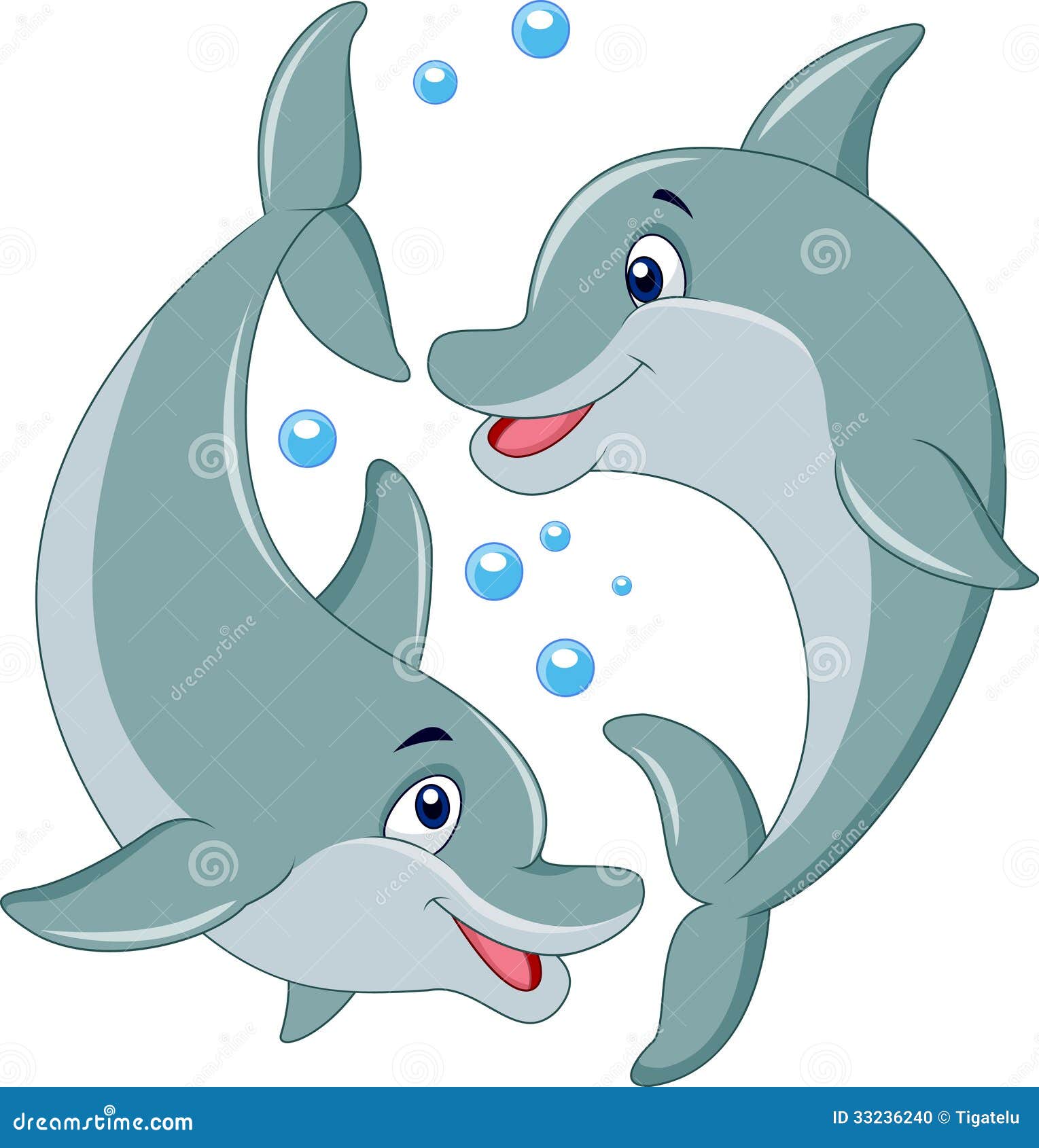 Cute Dolphin Couple Cartoon Stock Vector - Illustration of kiddish ...