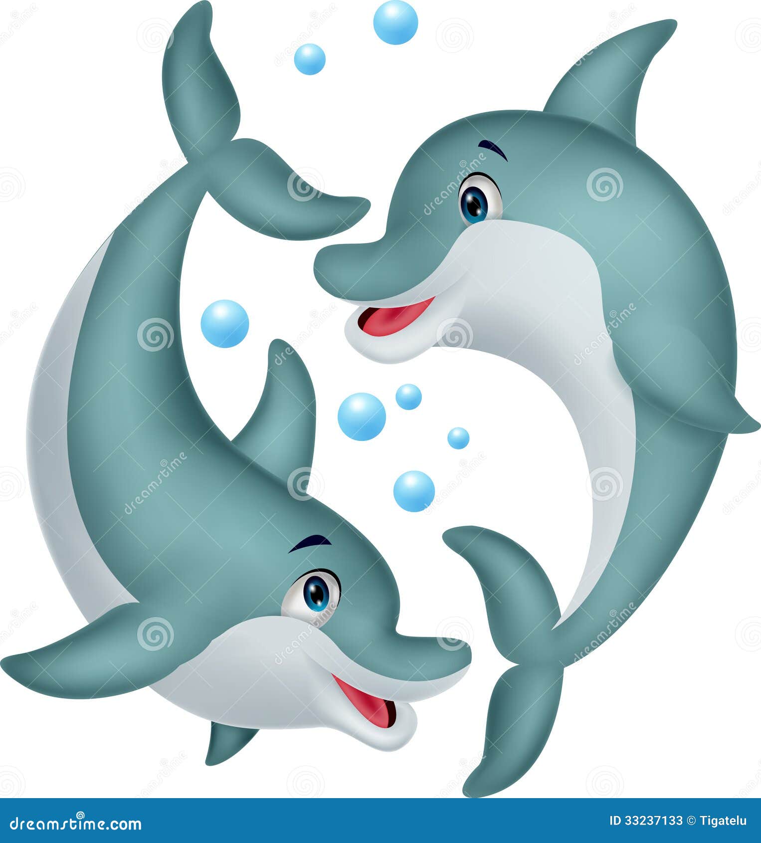 Cute Dolphin Couple Cartoon | CartoonDealer.com #33237133