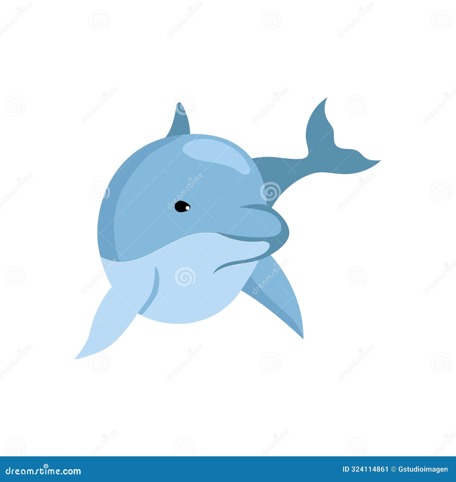 Cute dolphin fish cartoon stock illustration. Illustration of wildlife ...
