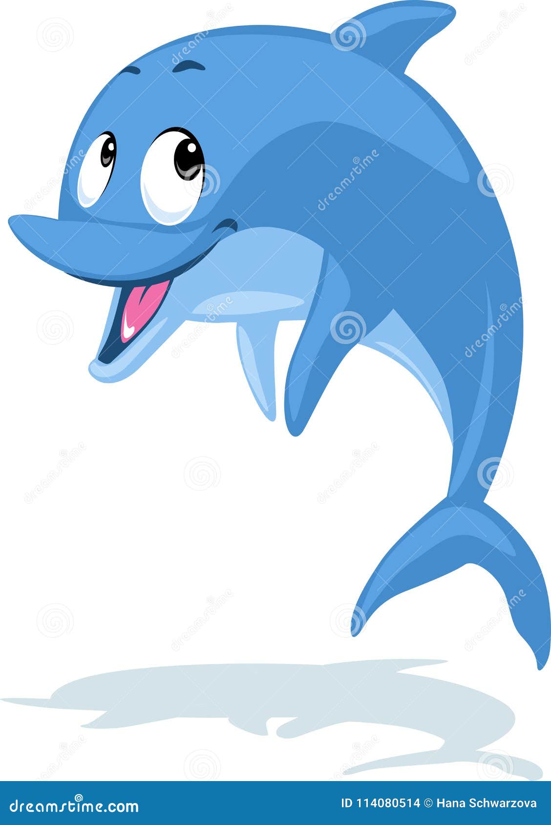 Cute Dolphin Vector Illustration - Flat Design Stock Vector ...