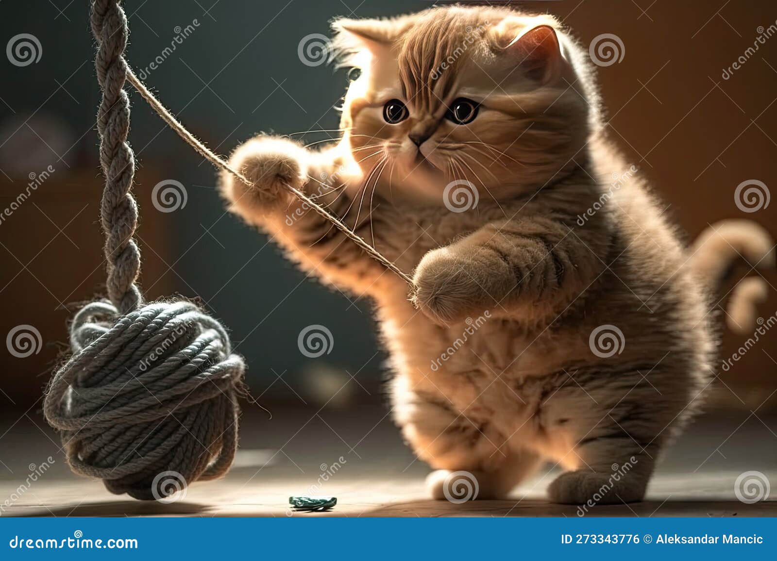 Cute domestic cat playing stock illustration. Illustration of small ...
