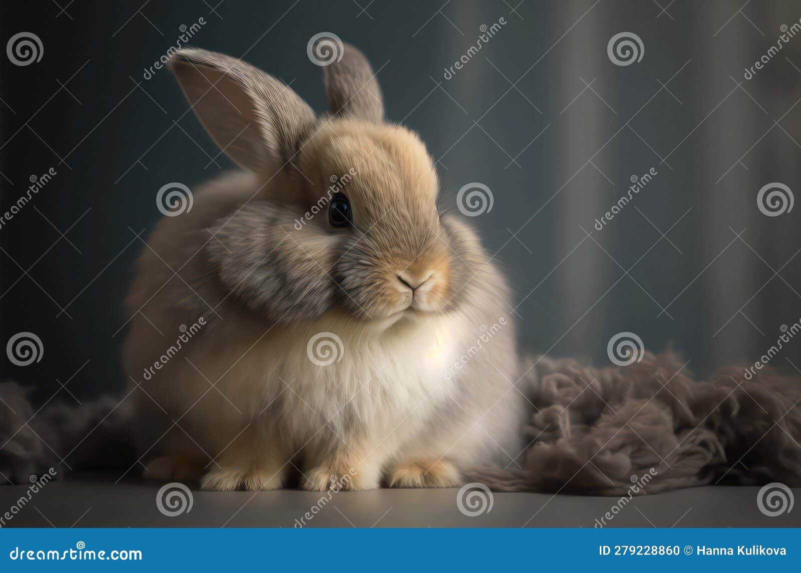 Cute domestic rabbit. stock illustration. Illustration of young - 279228860