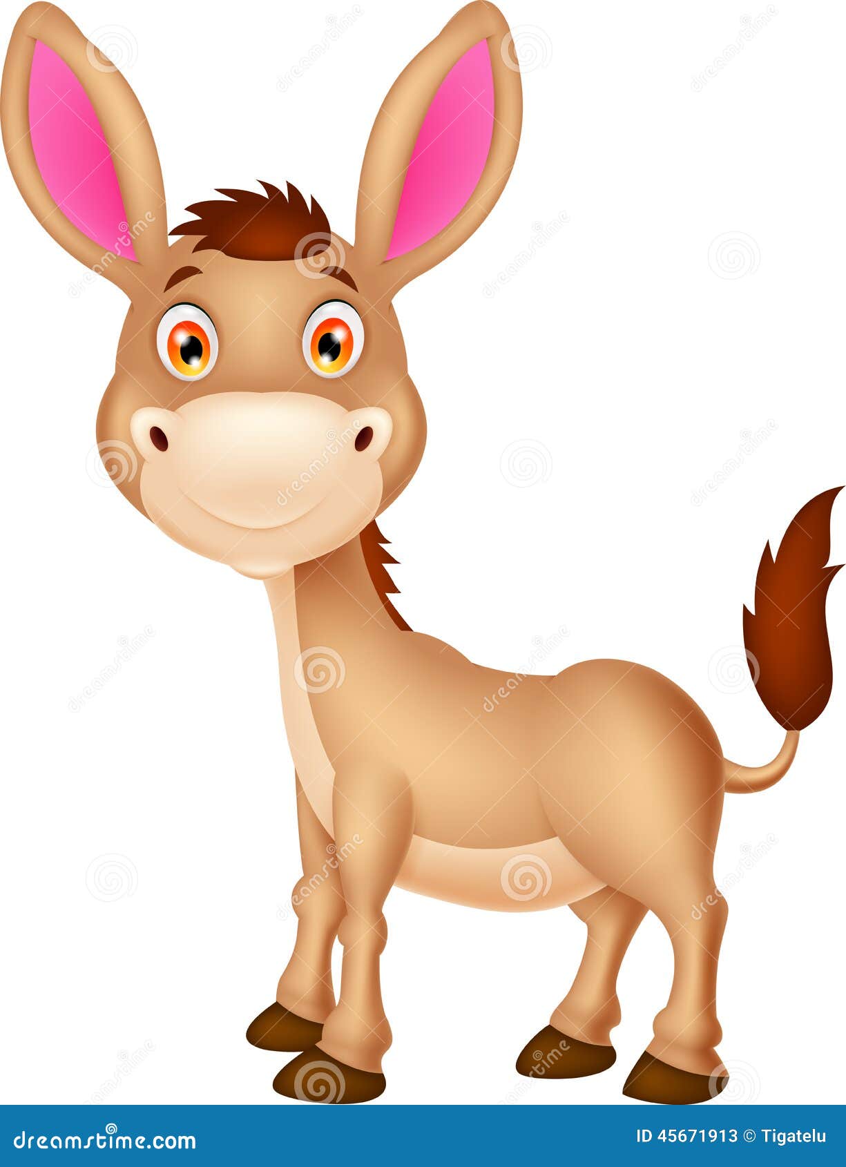 Cute donkey cartoon stock vector. Illustration of friendly - 45671913