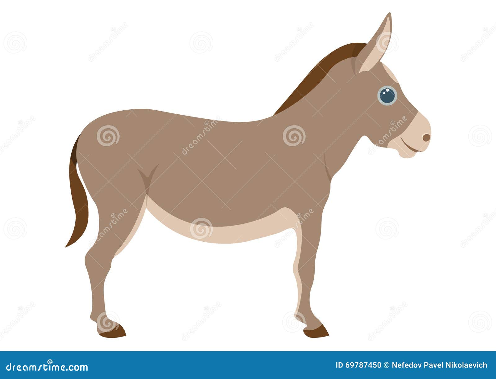 Cute Donkey Cartoon Illustration. Stock Vector - Illustration of animal ...