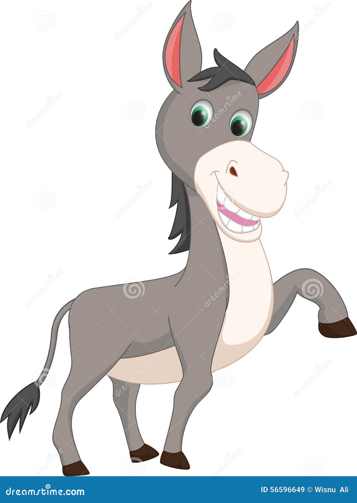 Cute donkey cartoon stock vector. Illustration of figure - 56596649