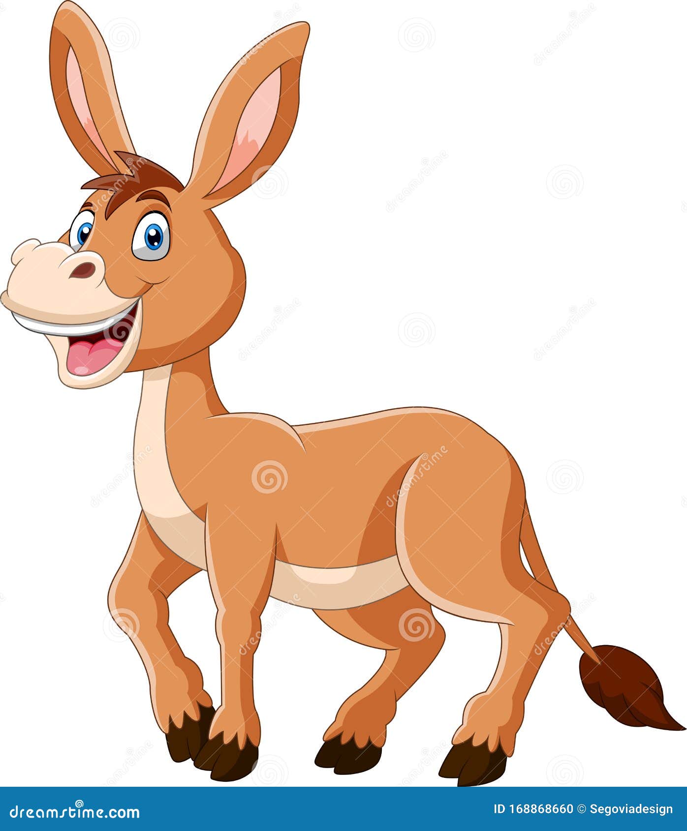 Cute Donkey Cartoon a Smile Stock Vector - Illustration of animal ...