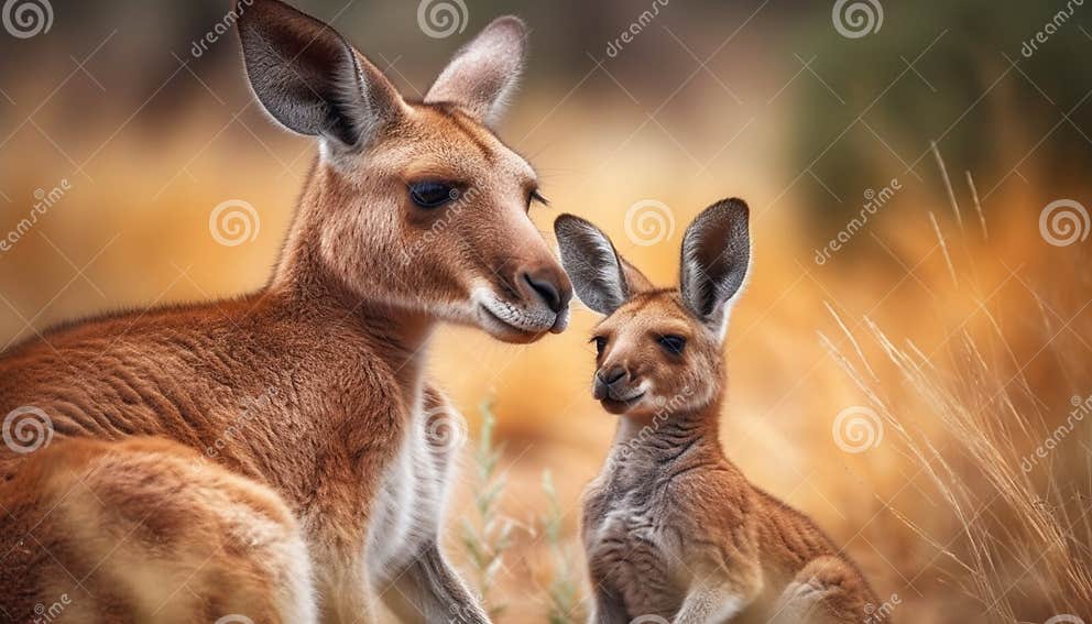 Cute Donkey and Rabbit Sit in Meadow Generated by AI Stock Illustration ...