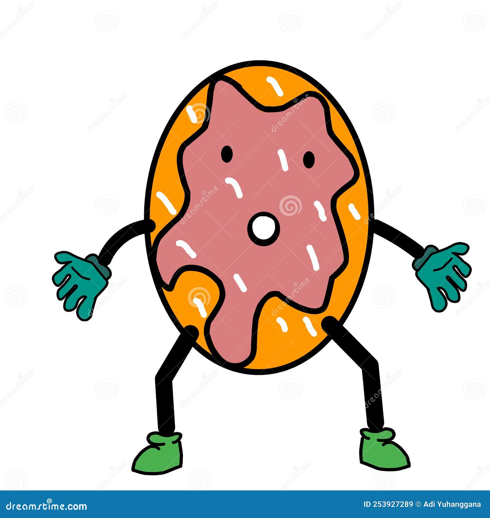 Cute Donut Icon Illustration Stock Illustration - Illustration of text ...