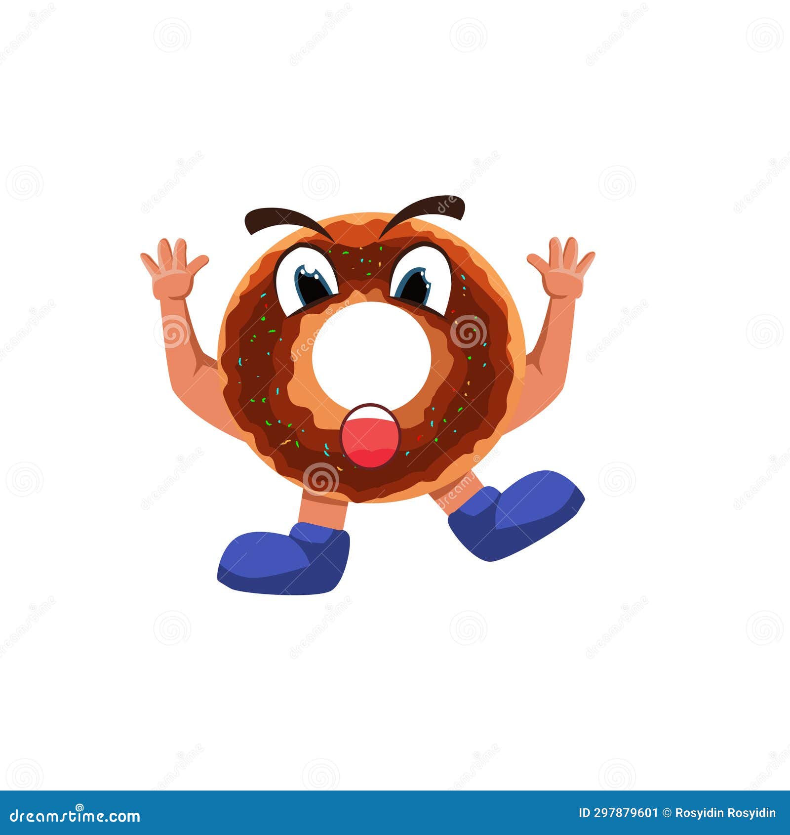 Cute Donut Character Design Illustration Stock Illustration ...