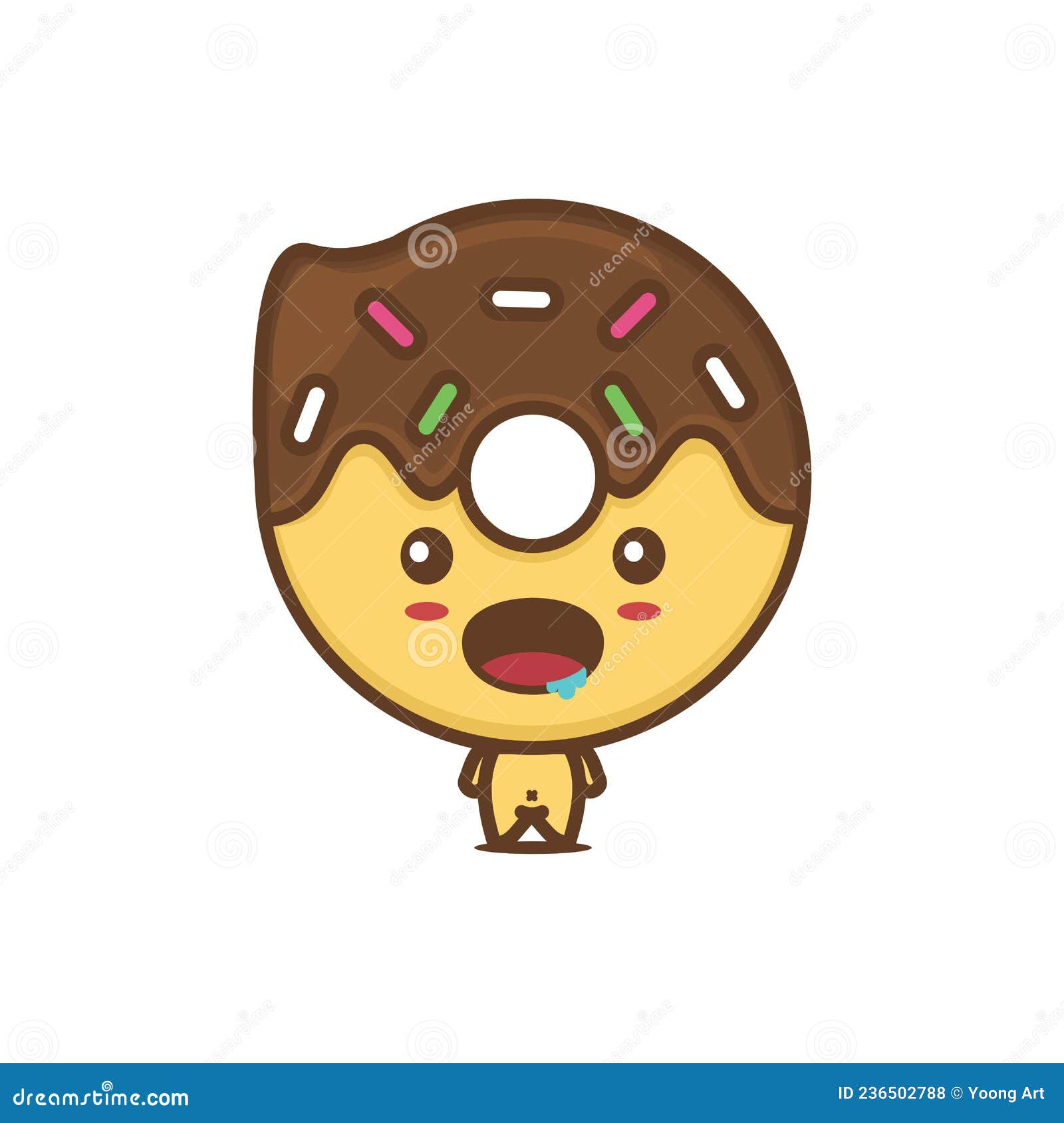 Cute donuts characters stock vector. Illustration of baked - 236502788
