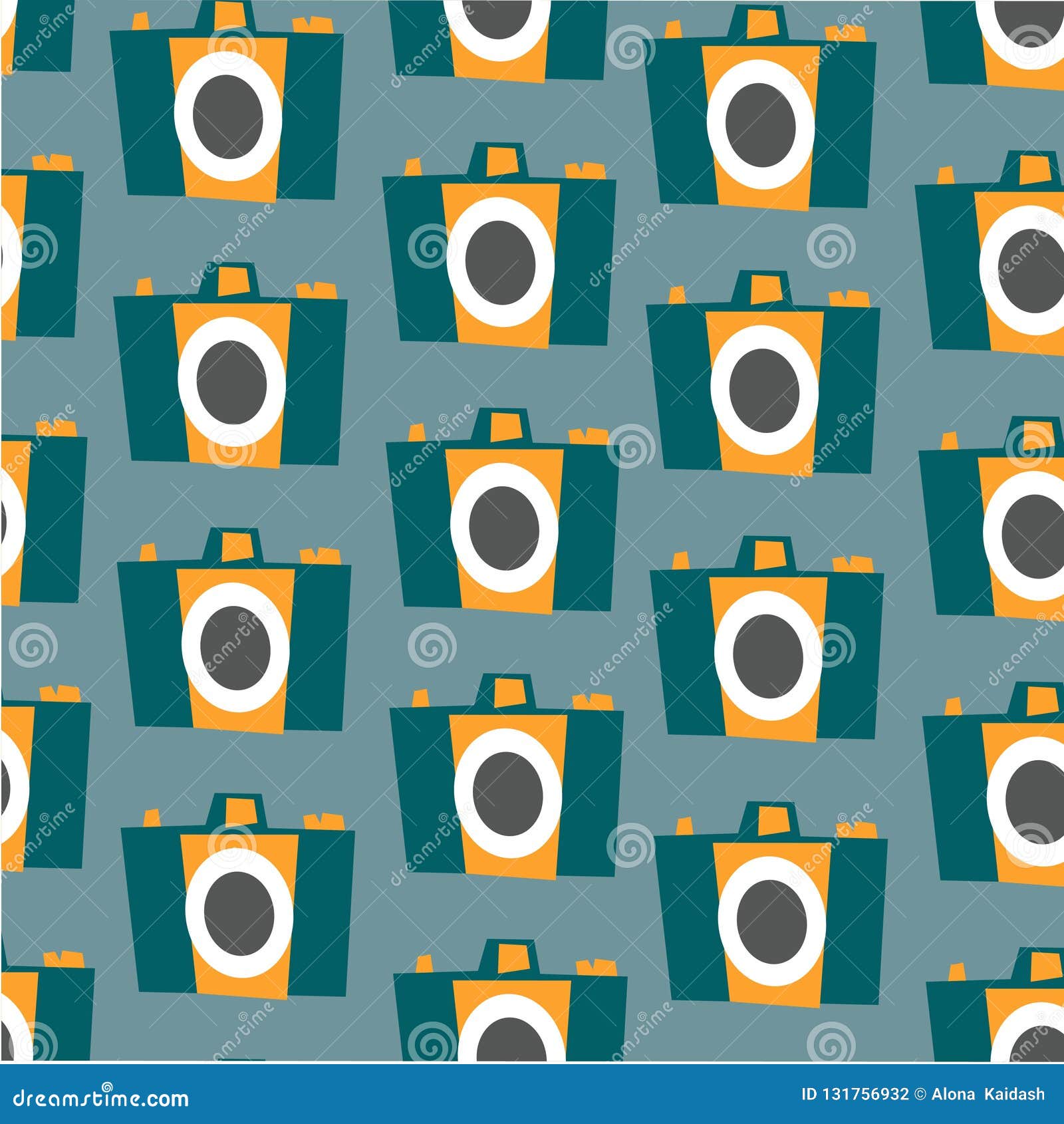 Photo Camera Vector Colorful Flat Seamless Pattern Stock Vector ...