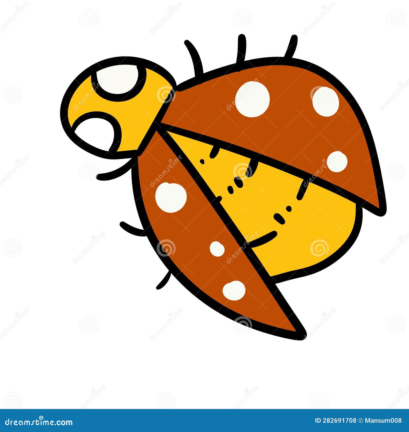 Cute Doodle Cartoon Fly Insect Stock Illustration - Illustration of ...