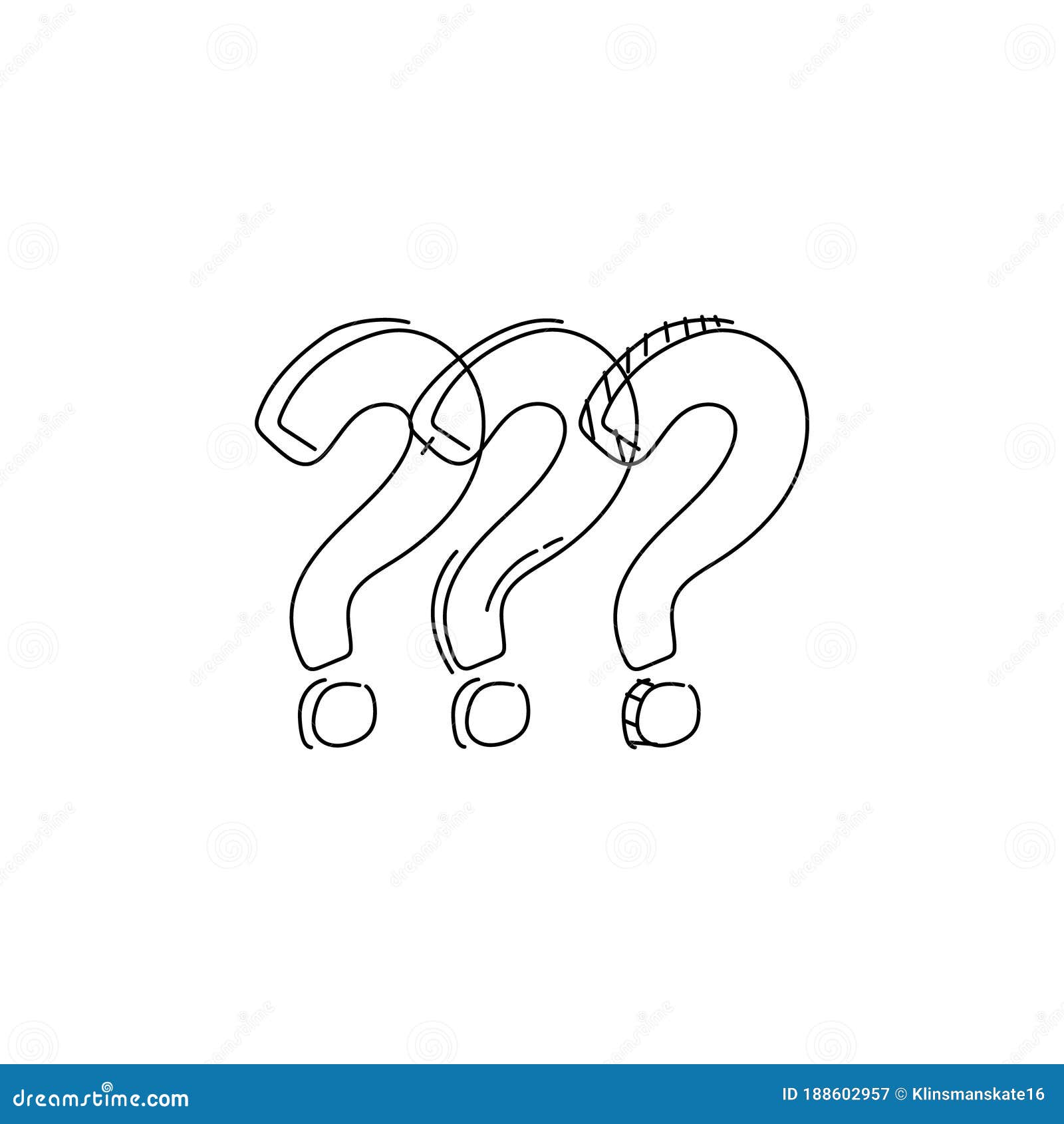 Cute Doodle Hand Drawn Question Line Art Vector Stock Illustration ...