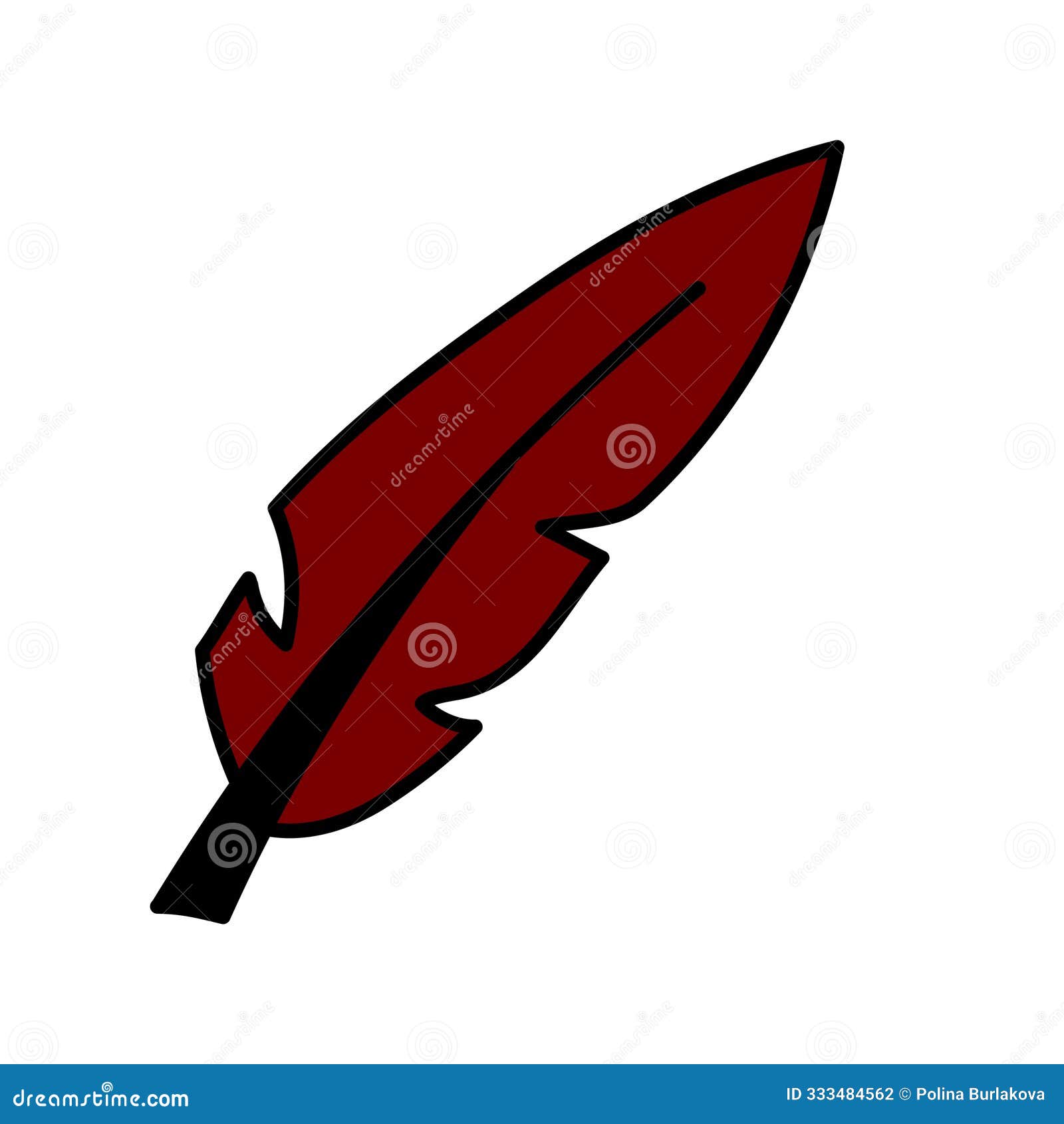 Cute Doodle Illustration in Flat Style, Red Magic Feather Stock ...