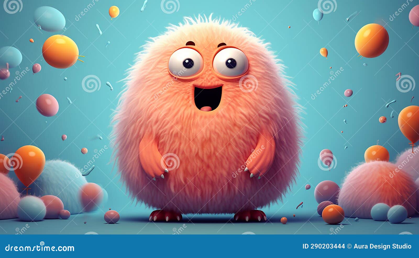 Cute Doodle Monster. Generative Ai Stock Illustration - Illustration of ...