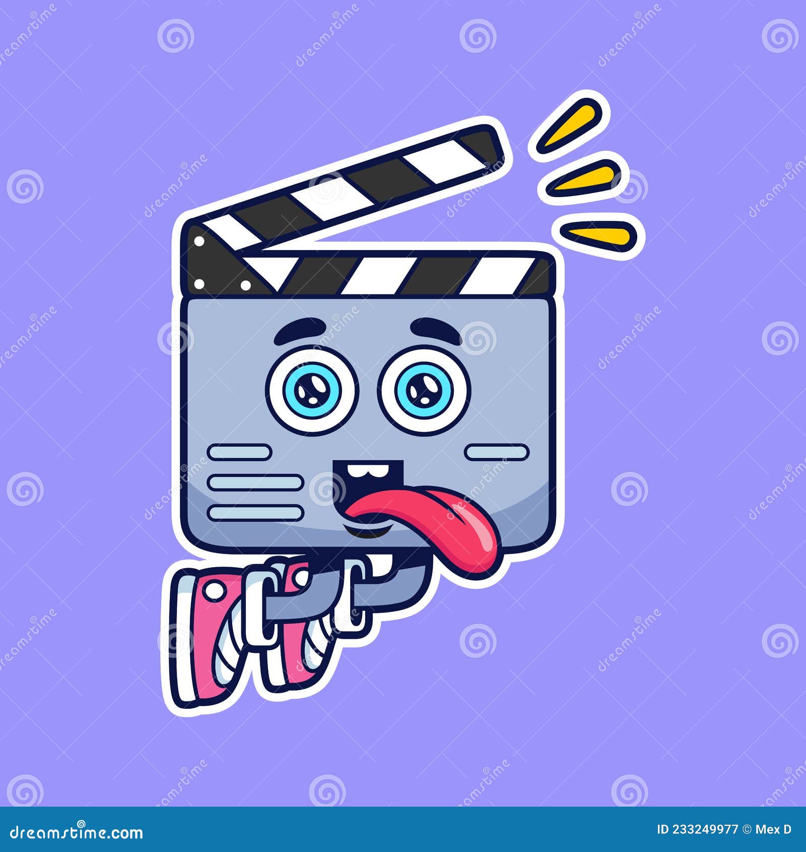 Cute Doodle Movie Clapper Cartoon Stock Vector - Illustration of ...