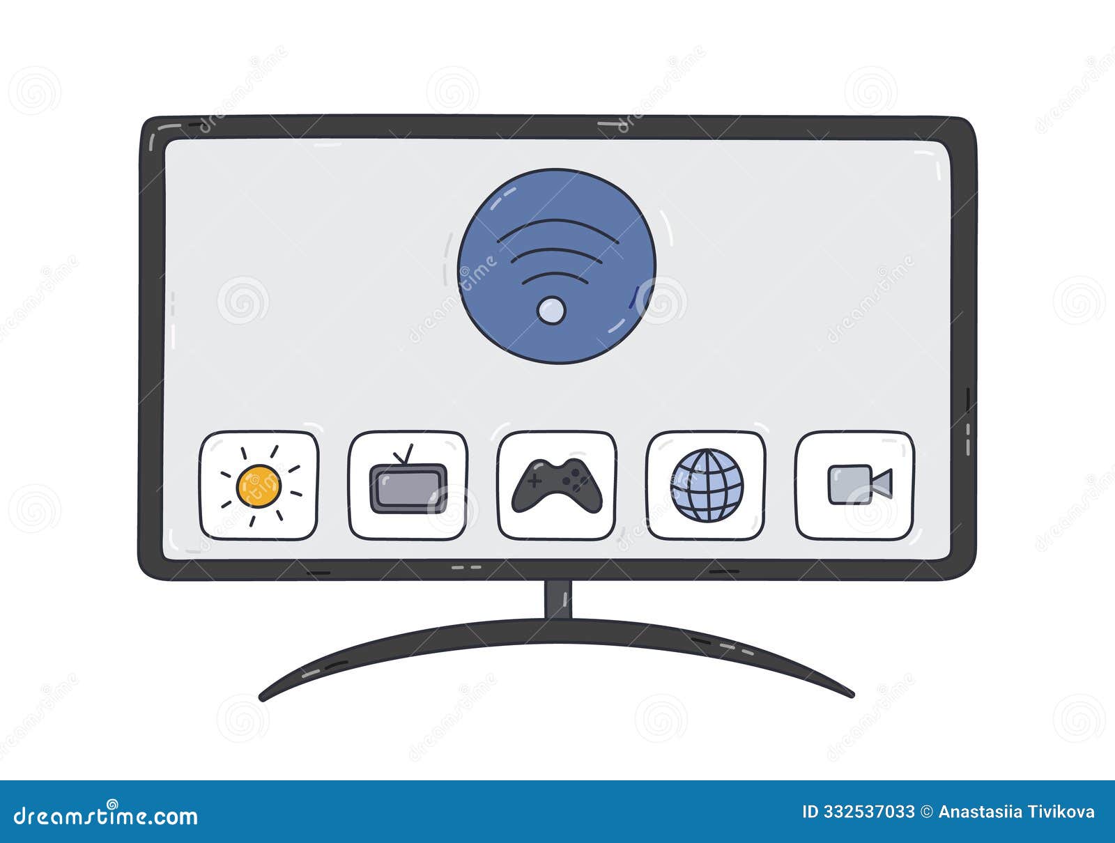 Cute Doodle Smart TV with Internet and Wireless Control Via Smartphone ...