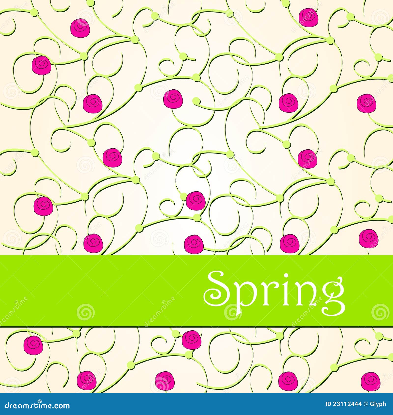 Cute Doodle Spring Background Illustration Stock Vector - Illustration ...