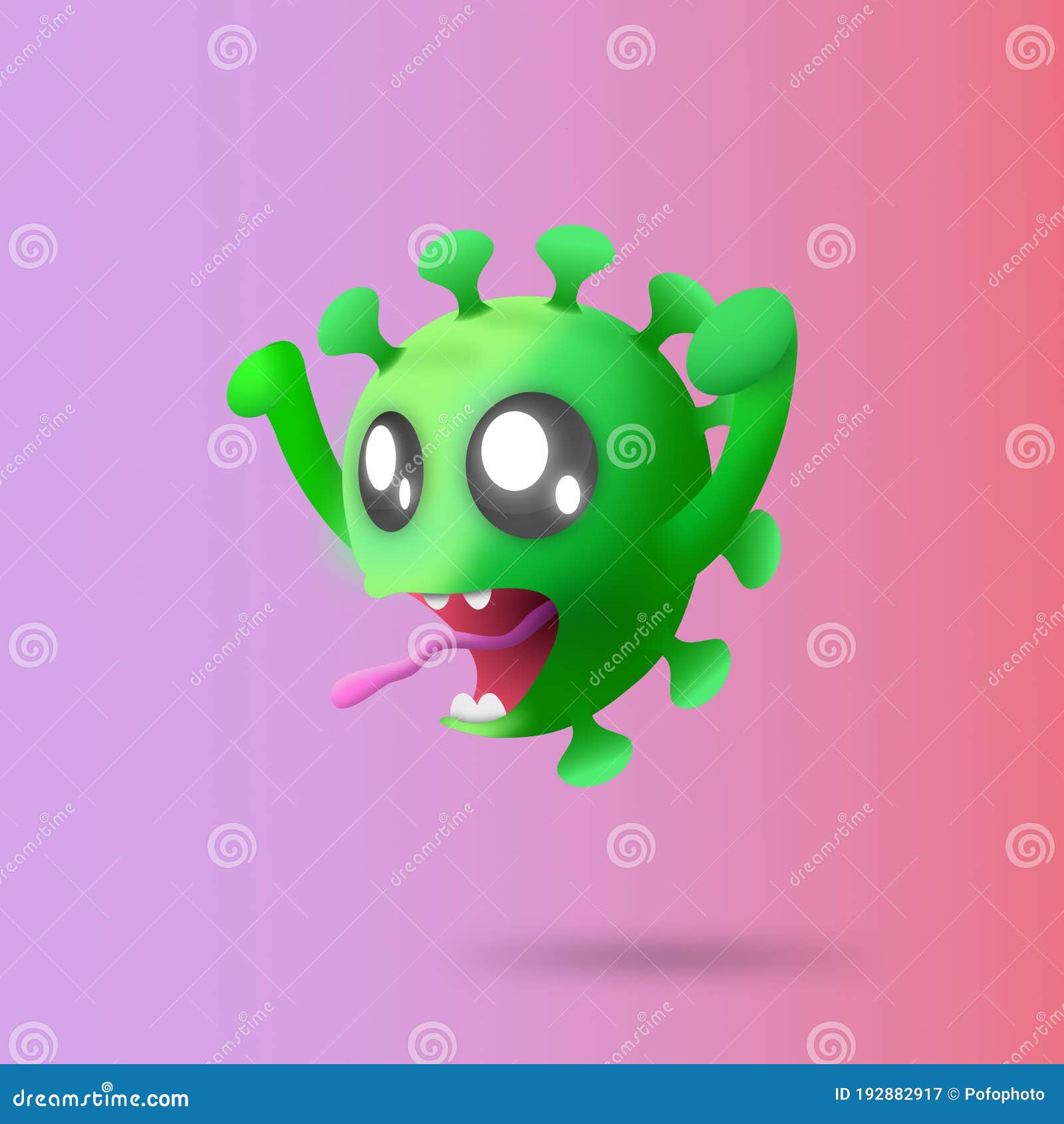 Cute scary virus vector stock vector. Illustration of microscopic ...