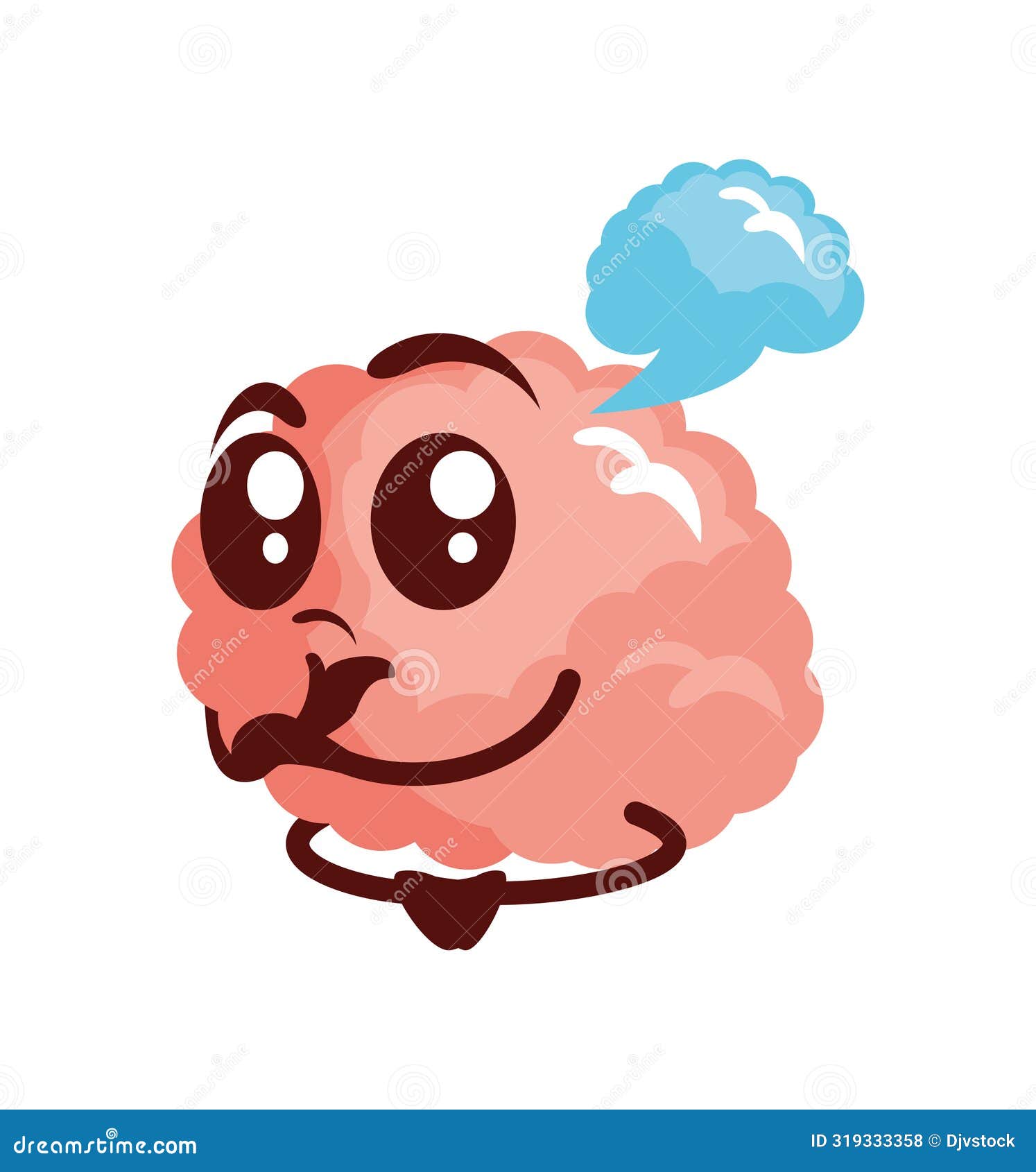 Cute doubt brain cartoon stock vector. Illustration of problem - 319333358