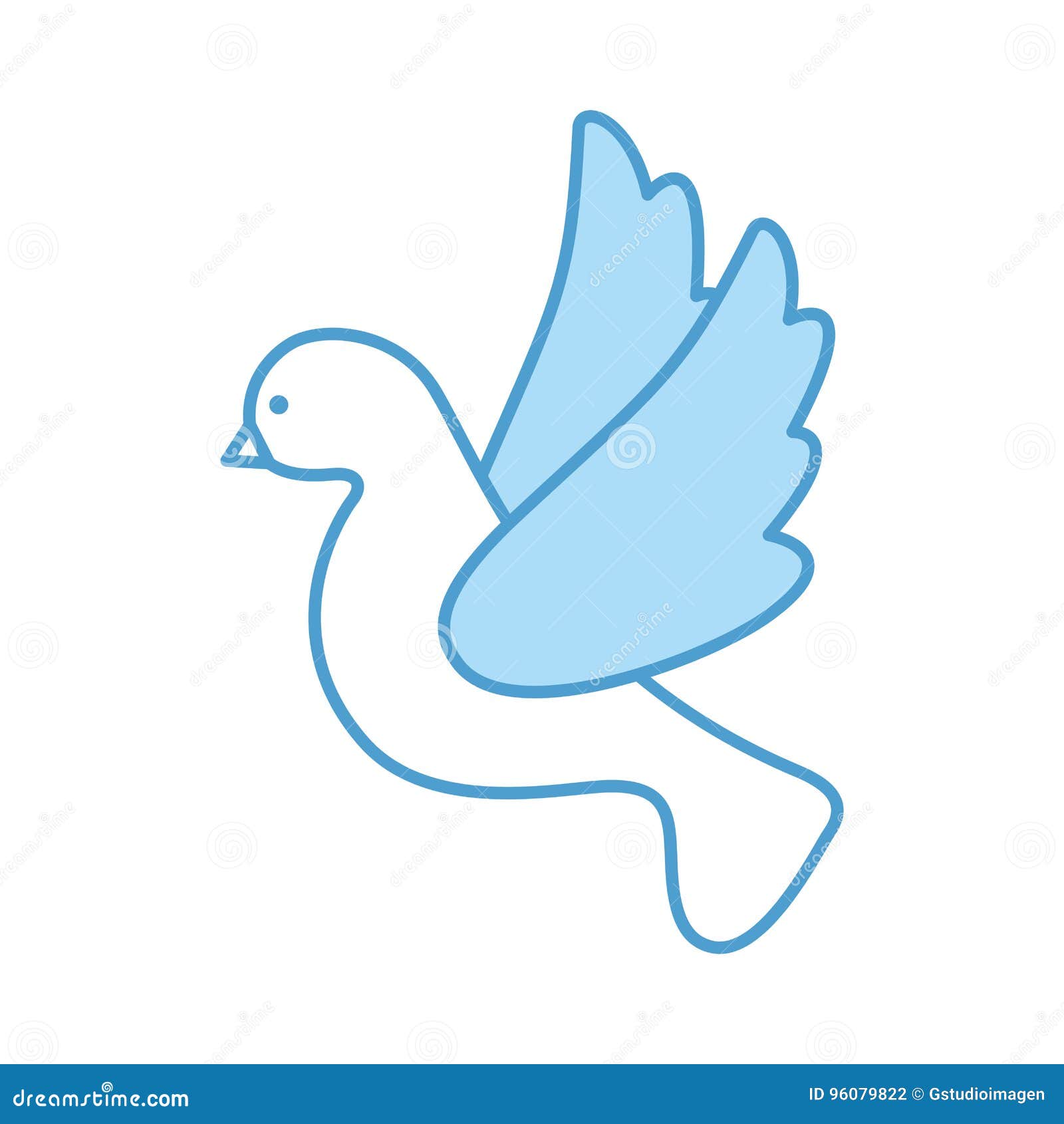 Cute dove flying icon stock vector. Illustration of dove - 96079822