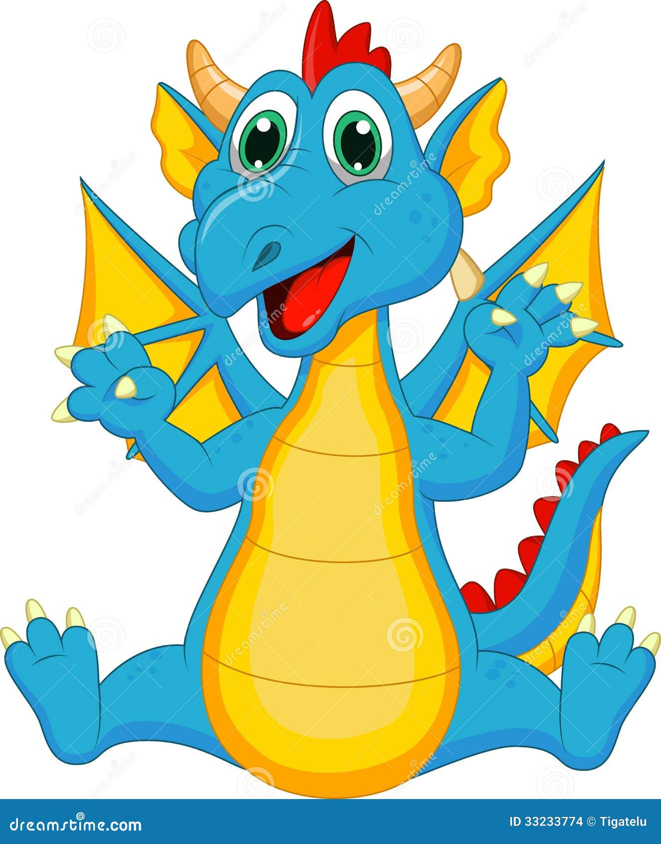 Cute dragon cartoon stock vector. Illustration of sitting - 33233774