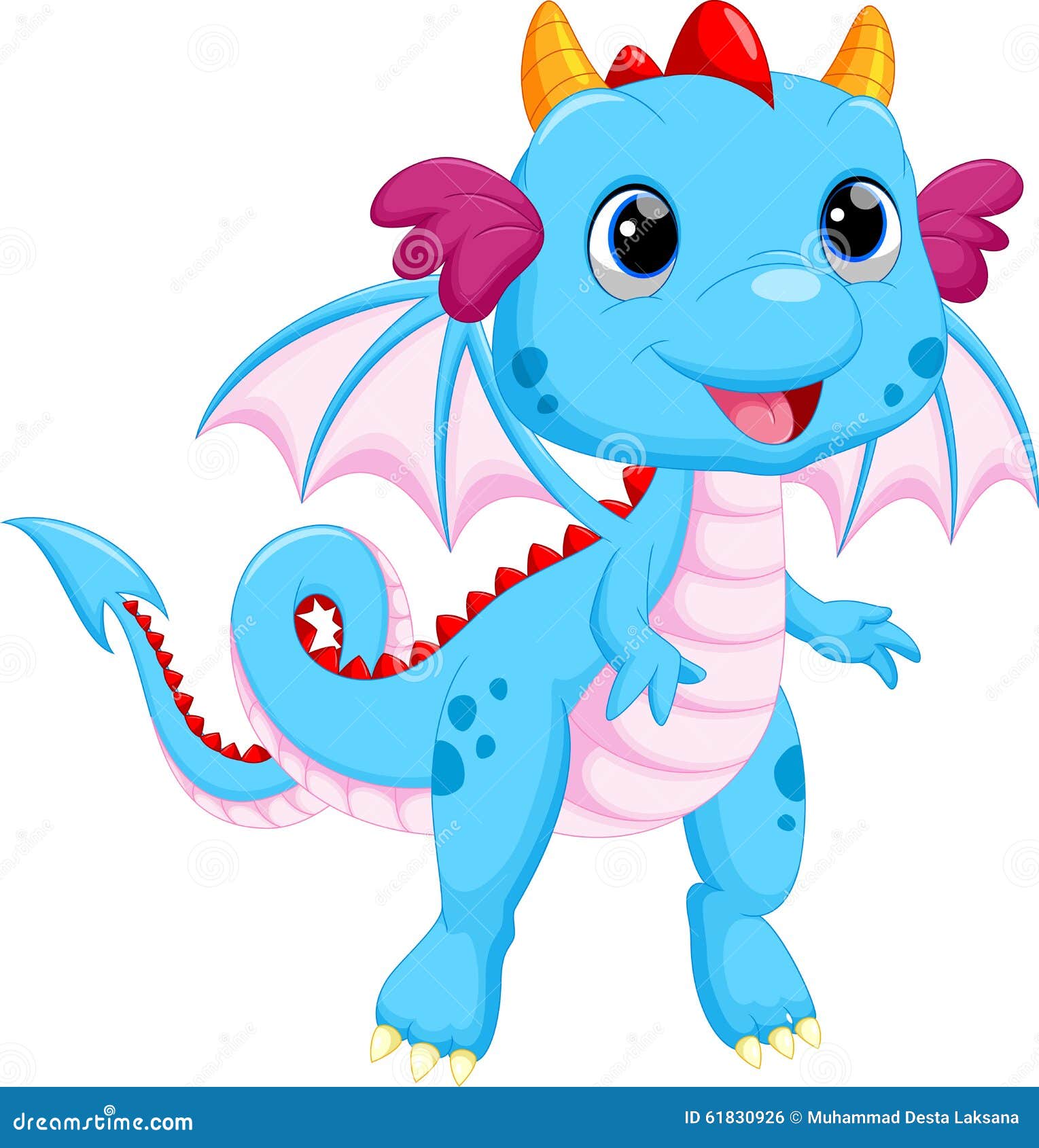 Cute dragon cartoon stock illustration. Illustration of isolated - 61830926