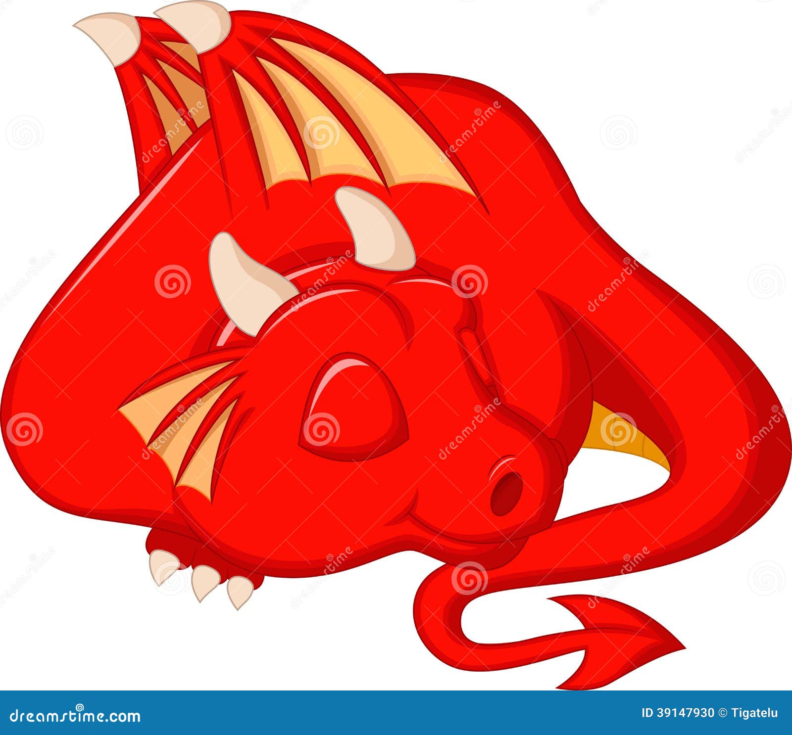 Cute Dragon Cartoon Sleeping Stock Vector - Illustration of showing ...