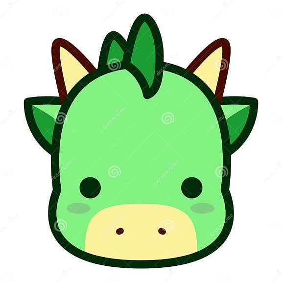 Cute Dragon Face Isolated on White Background Stock Vector ...