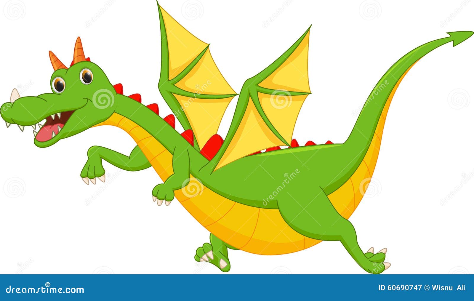 Cute dragon flying cartoon stock vector. Illustration of dinosaur ...