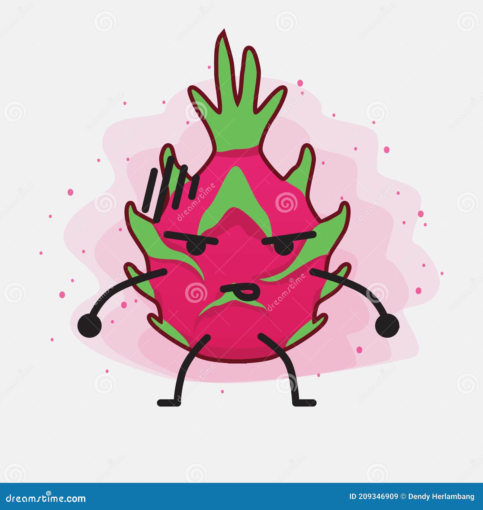 Cute Dragon Fruit Mascot Character Illustration Stock Vector ...