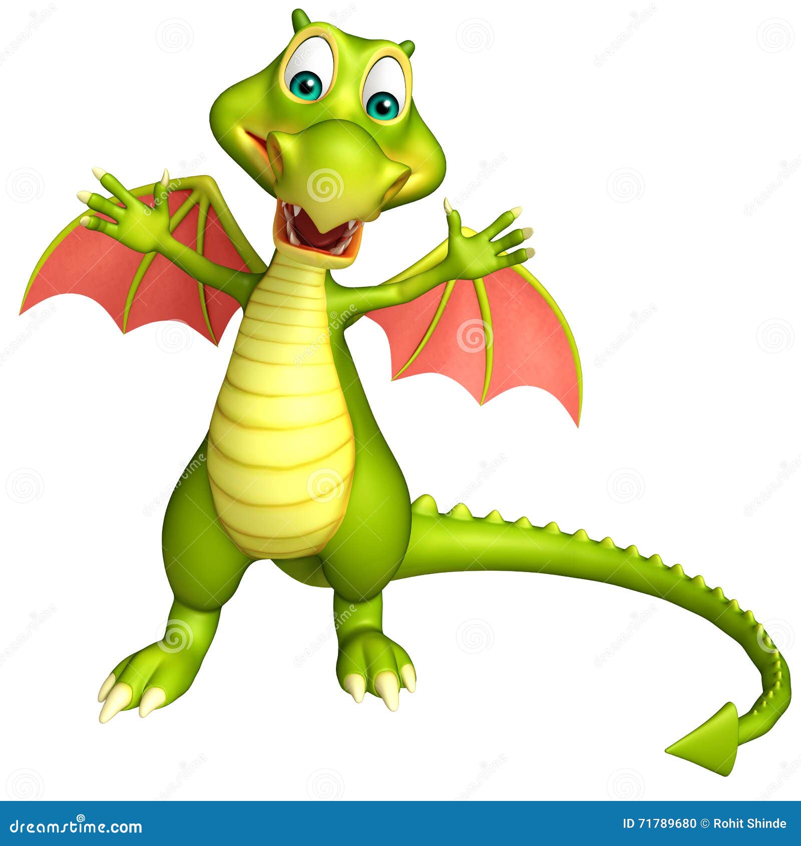 Cute Dragon Funny Cartoon Character Stock Illustration - Illustration ...