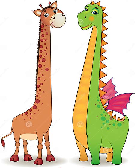 Cute Dragon and Giraffe stock vector. Illustration of animal - 23286286