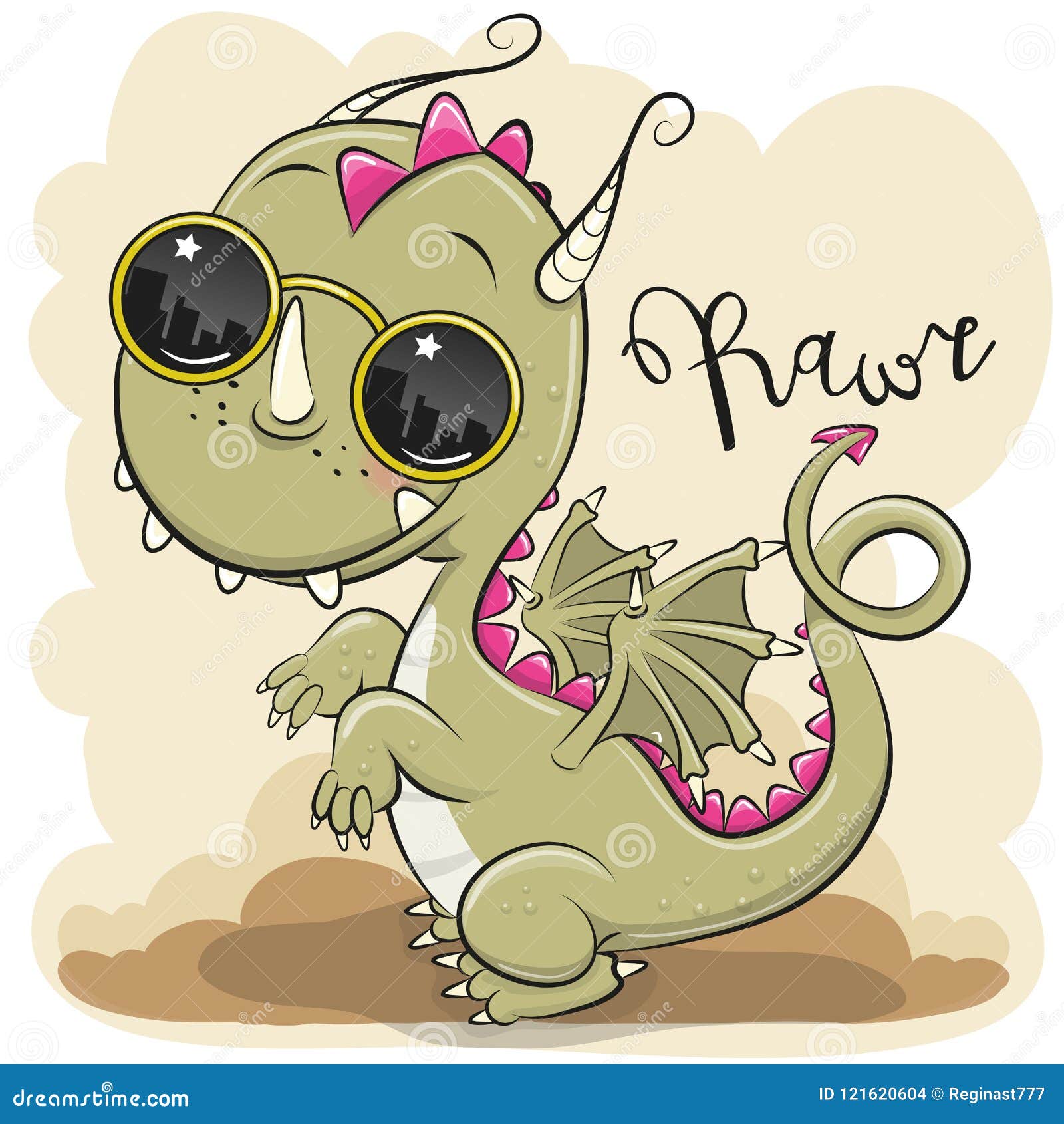 Cute Dragon with Sun Glasses Stock Vector - Illustration of card, hand ...