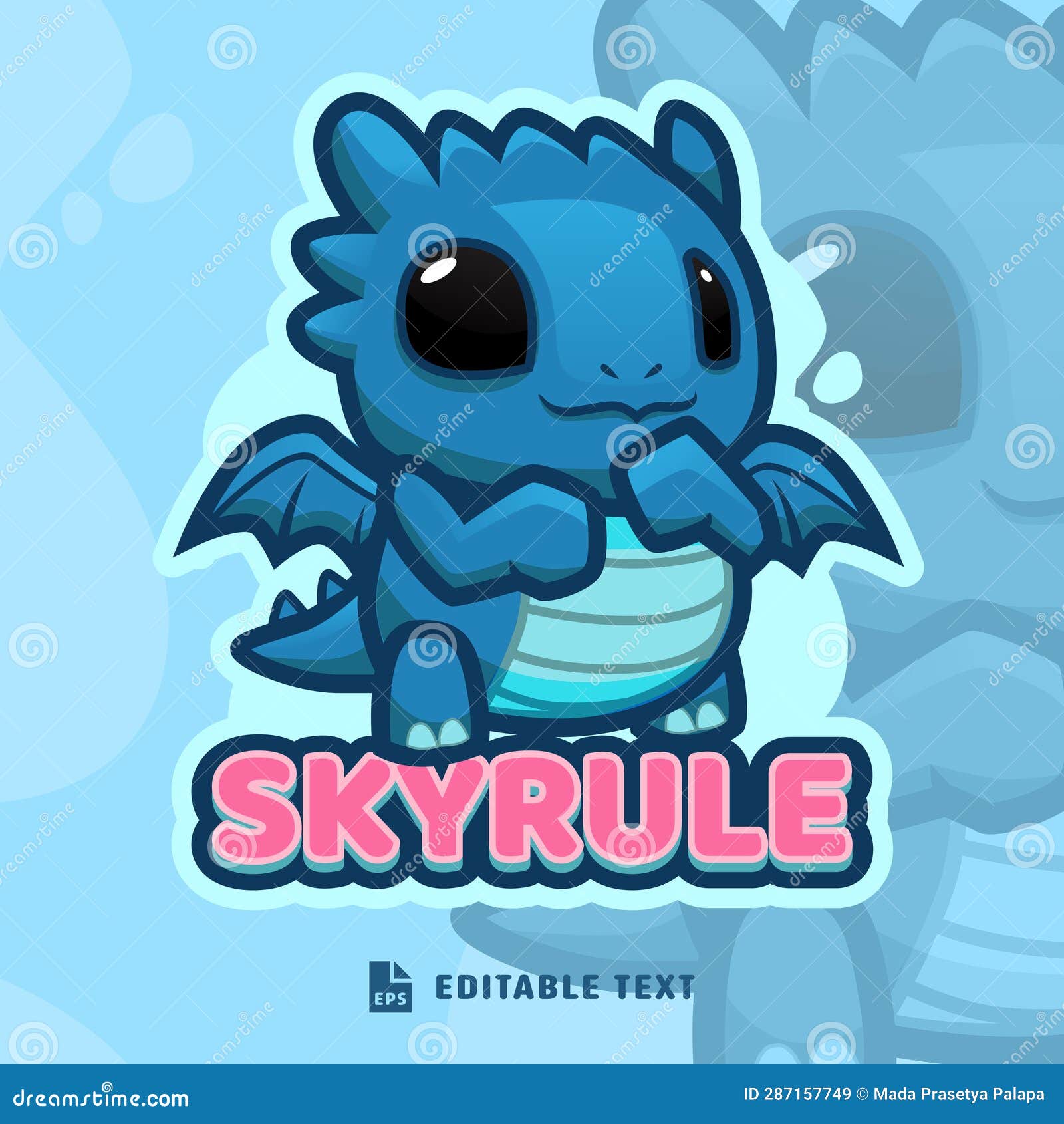 Cute Dragon Logo Cartoon Character Stock Vector - Illustration of ...