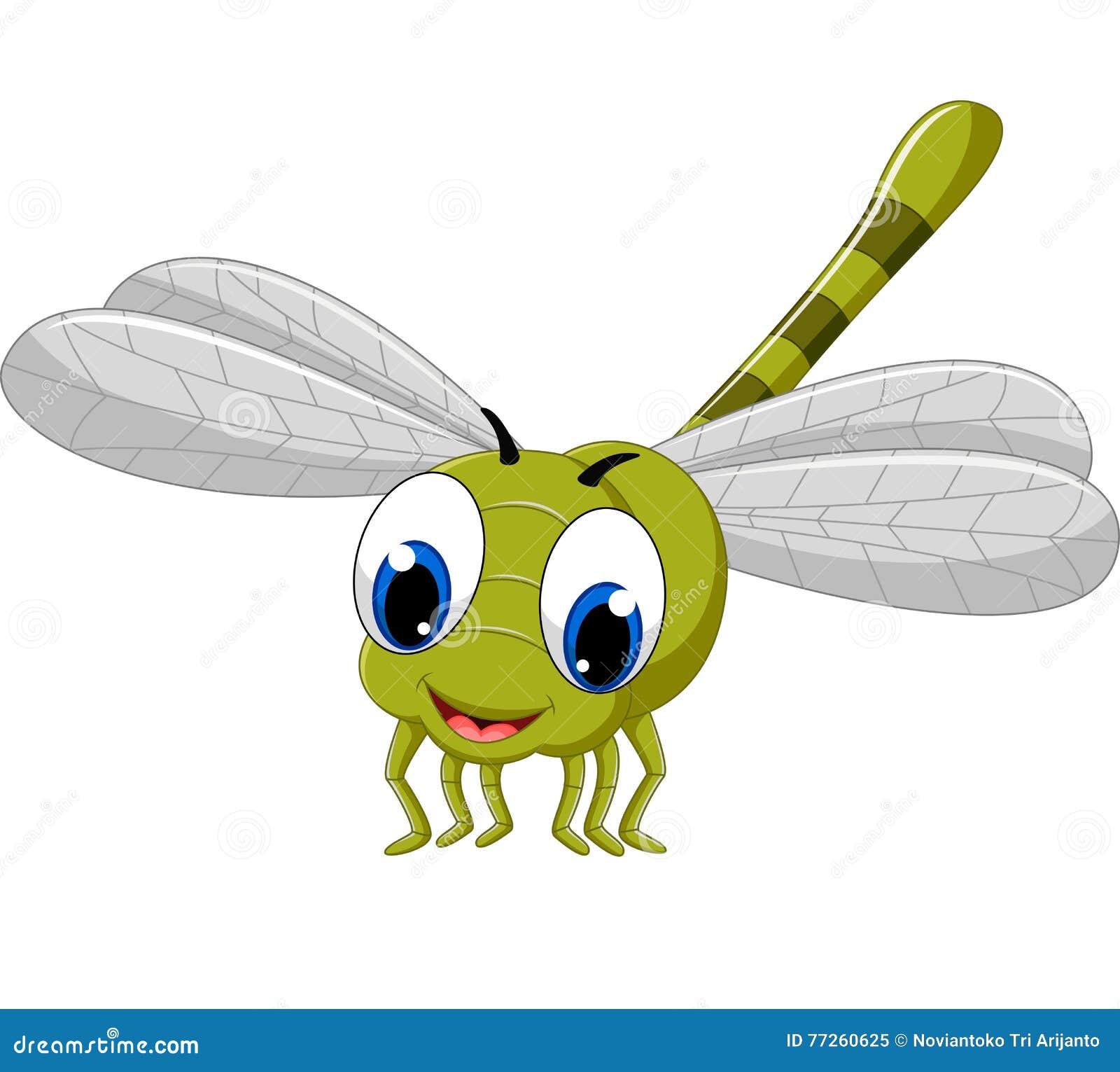 Cute dragonfly cartoon stock vector. Illustration of mascot - 77260625