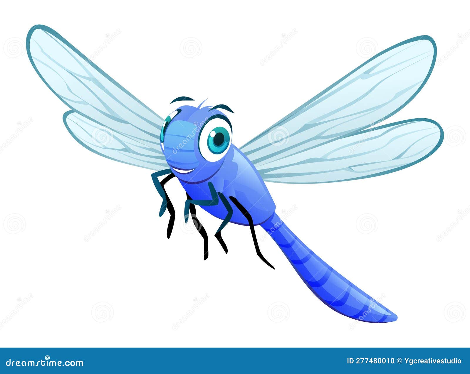 Cute Dragonfly Cartoon Illustration Stock Vector - Illustration of ...