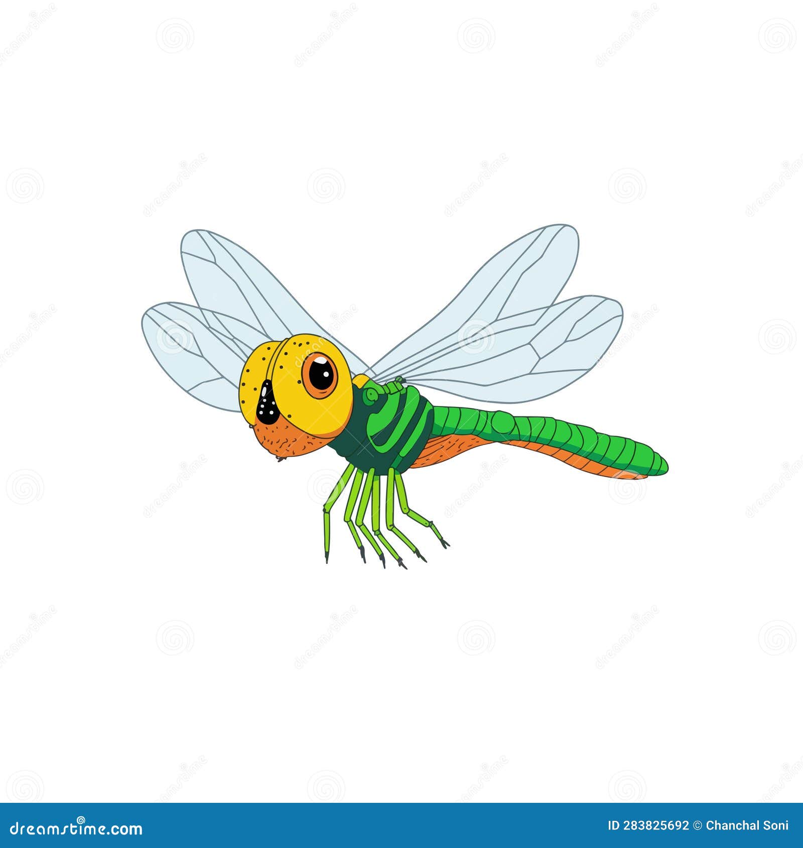Cute Dragonfly Cartoon Vector Design Stock Illustration - Illustration ...
